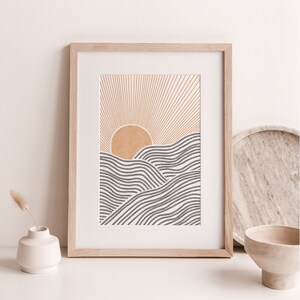 Rising Sun Poster Printable Wall Art Digital Print Neutral Wall Art ...
