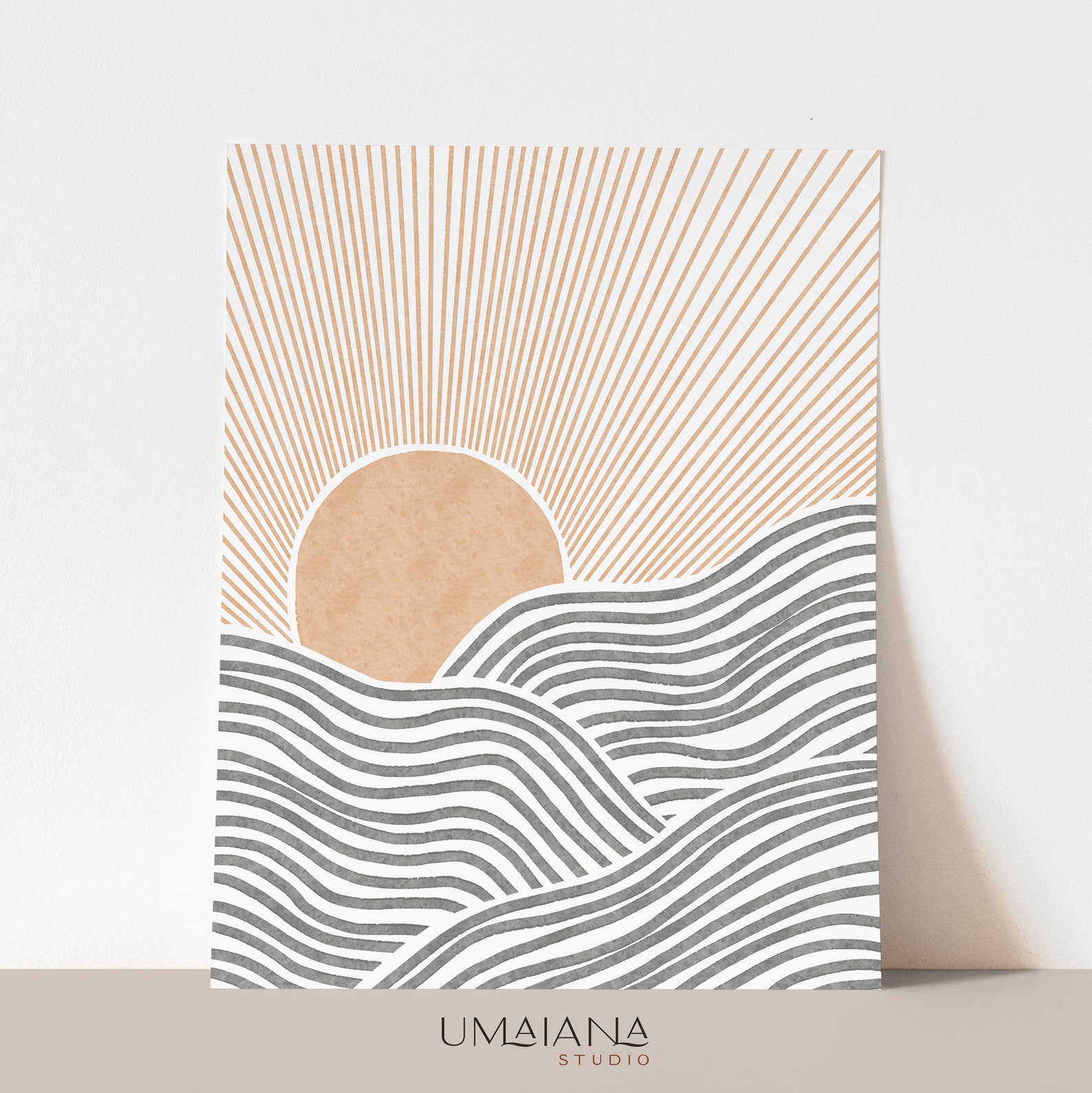 Rising Sun Poster Printable Wall Art Digital Print Neutral - Etsy