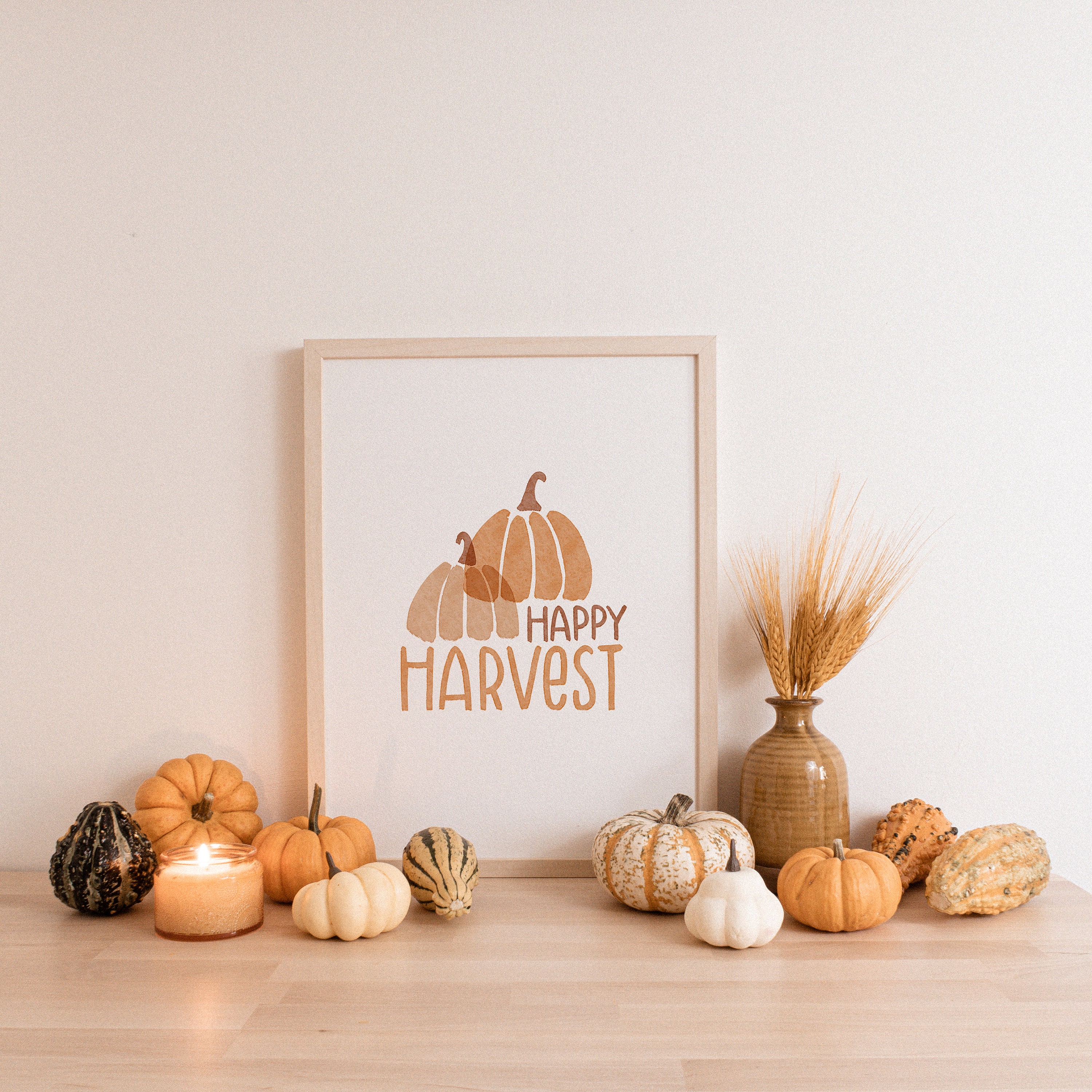 Happy Harvest Printable Wall Art Fall Decor Digital Print - Etsy