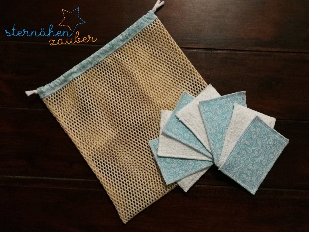 Compresas cosméticas reutilizables con red de lavandería hechas de ...