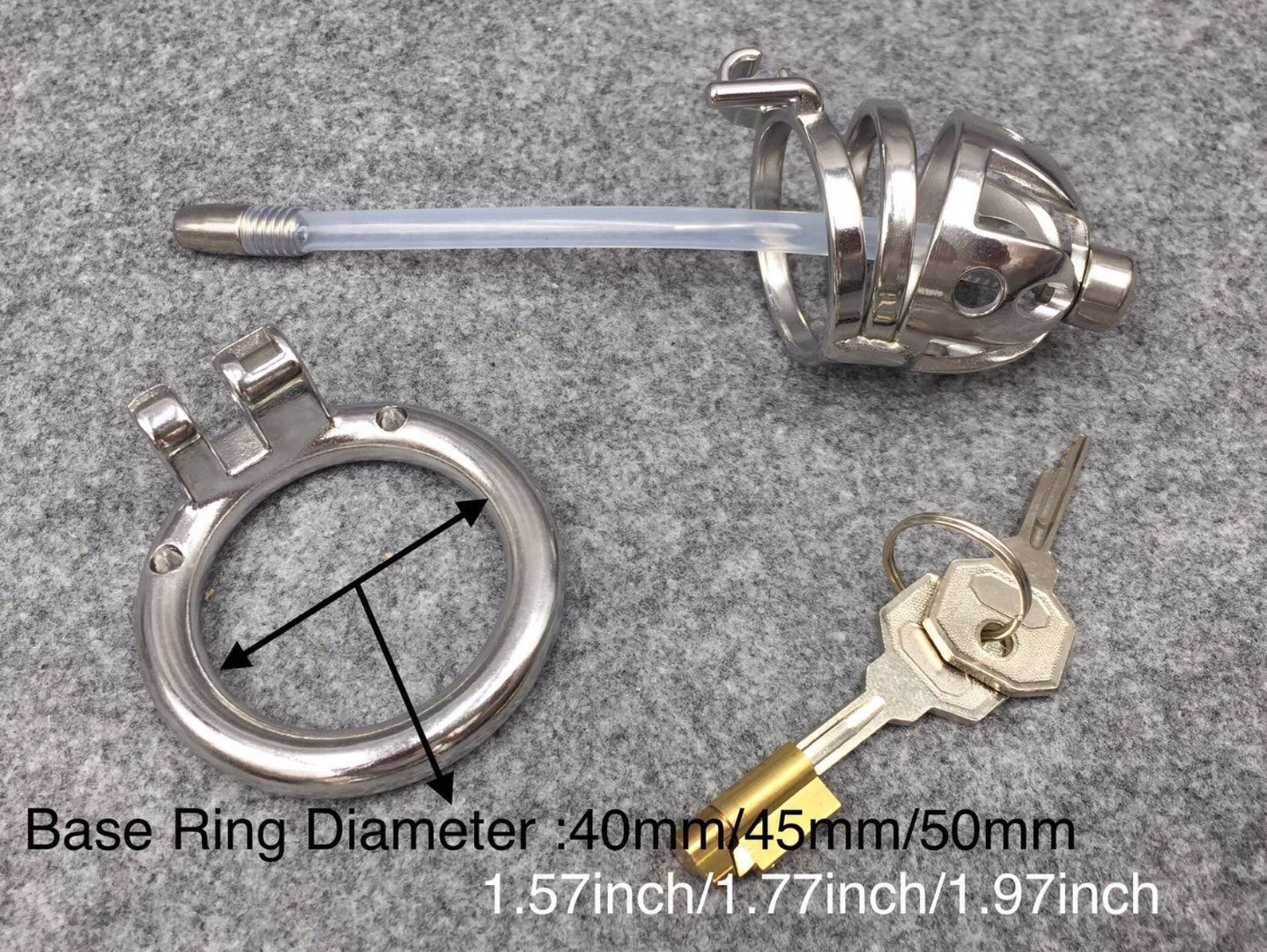 Chastity Cage With Catheter Stainless Steel Metal Cock Cage 4 Etsy