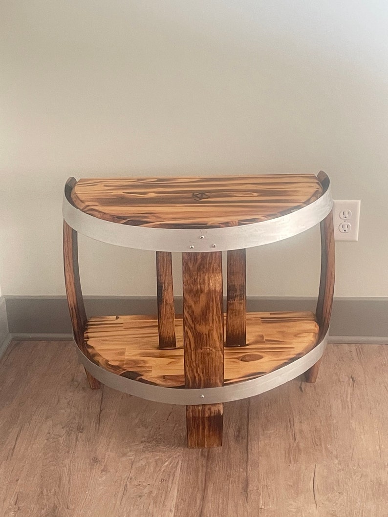 Rustic Western Half Moon Half Round Table Small Entry Table for Small ...