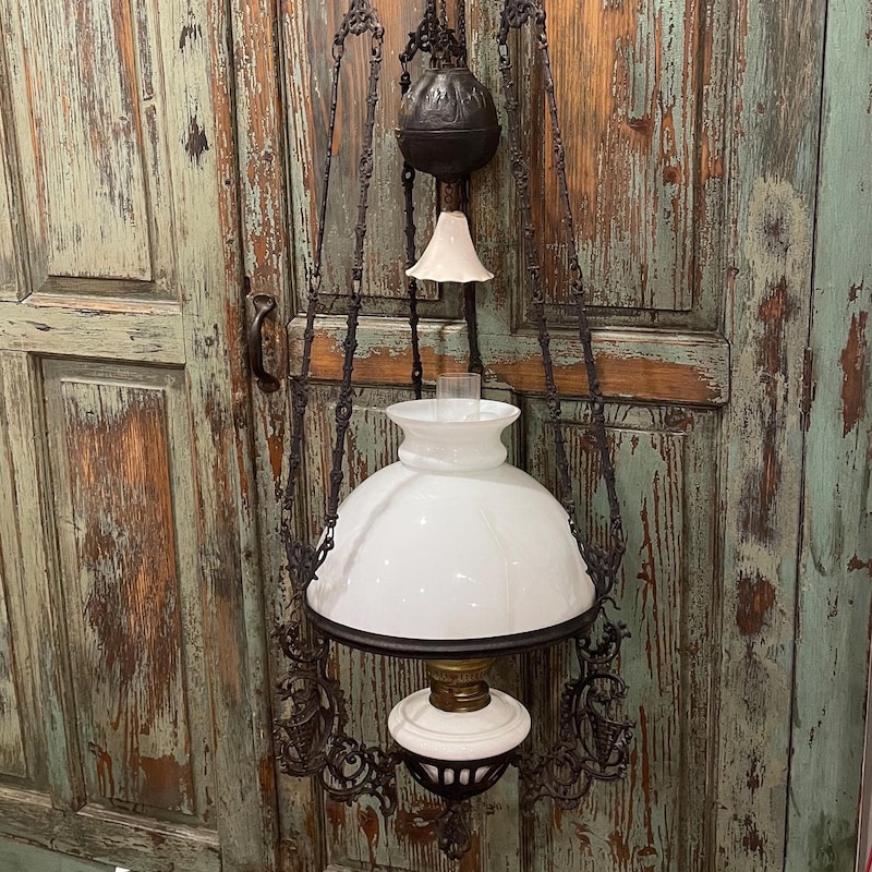Antique Oil Ceiling Lamps - Etsy