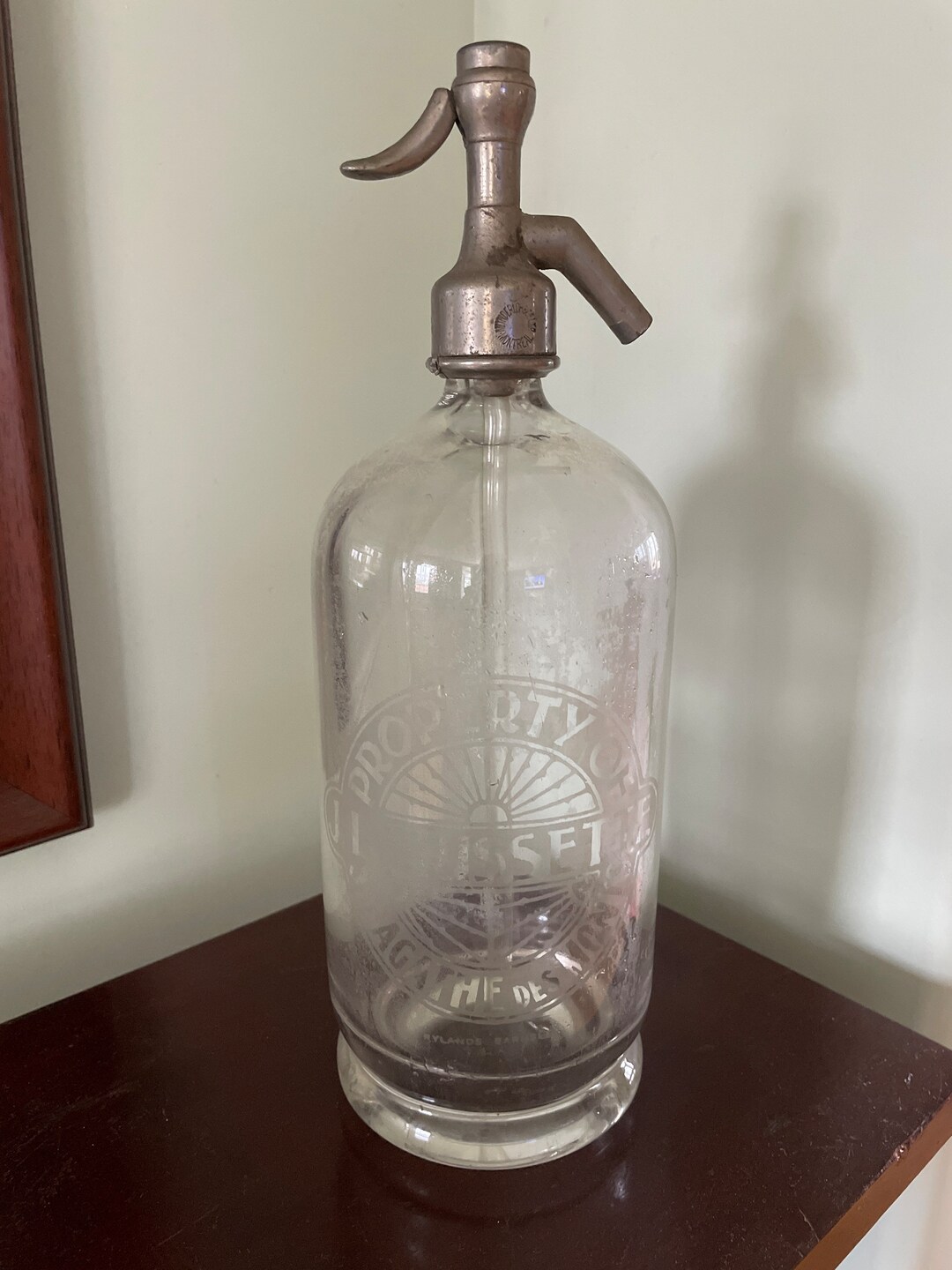 J L Brissette Fizzy Seltzer Bottle With Original Signed Pewter Top. - Etsy