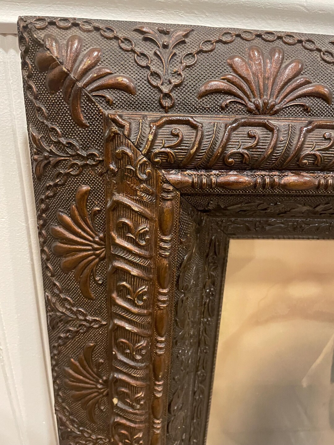 A Very Large Original Finish Antique Picture Frame With an Interesting ...