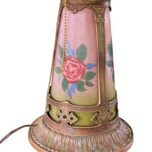 Art Nouveau Reverse Painted Glass Panel Lamp - Etsy