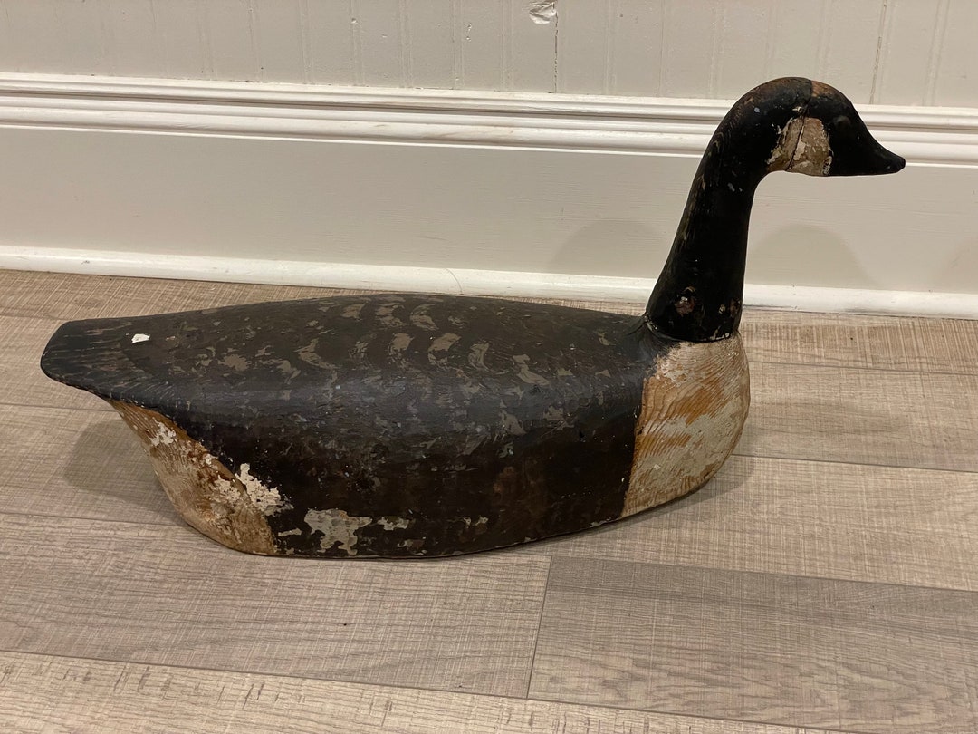 A Very Rare Antique Wooden Hand Carved Canada Havelock Mill Goose Decoy ...