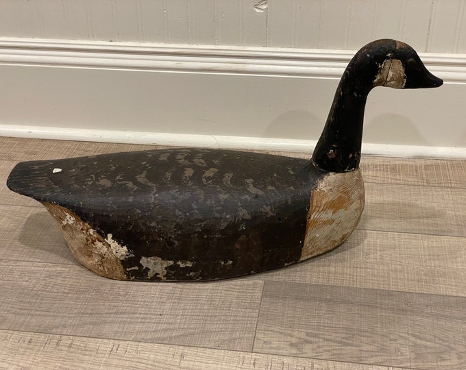 A Very Rare Antique Wooden Hand Carved Canada Havelock Mill Goose Decoy ...