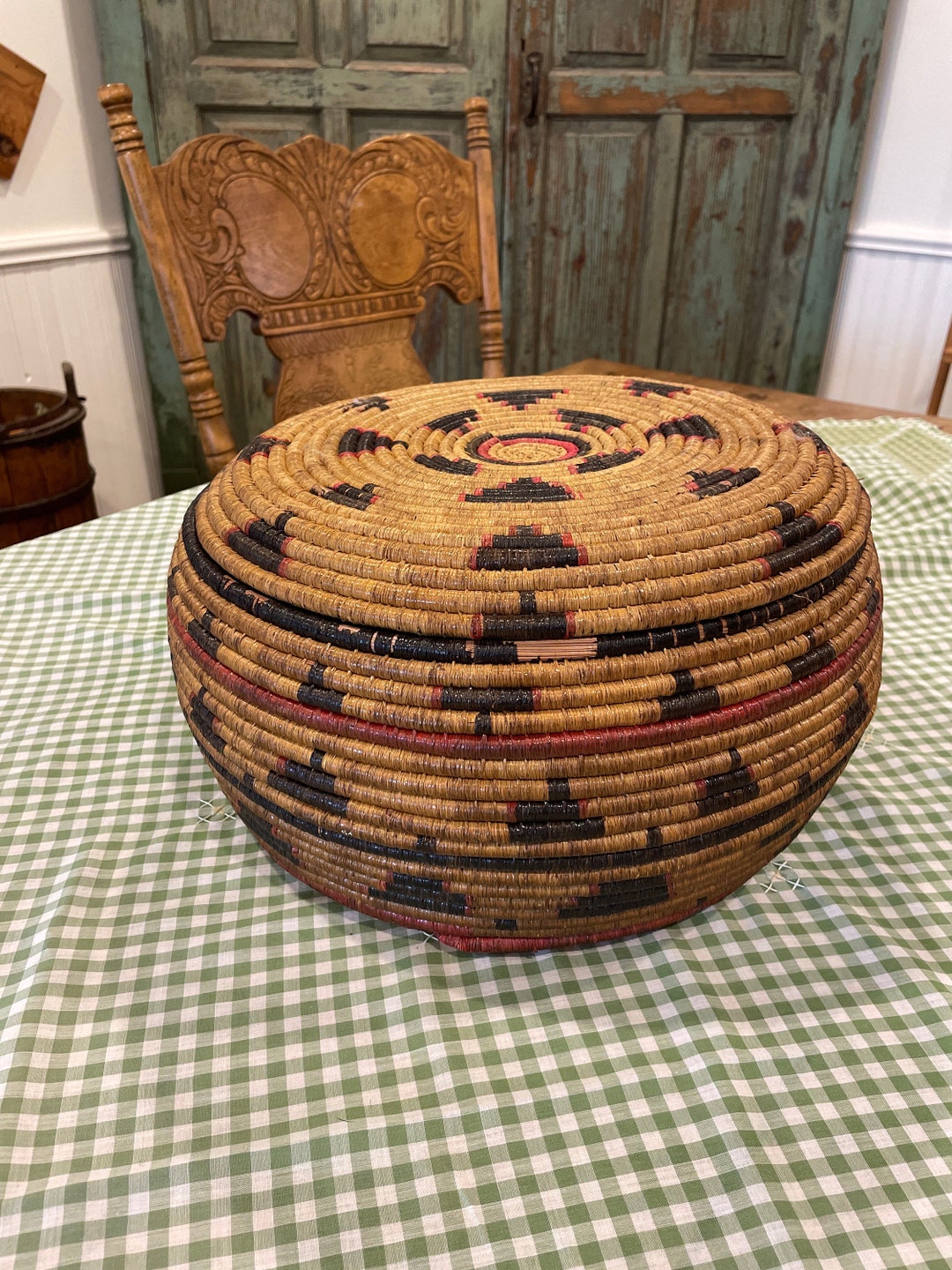 Circa 1950 Native Made South Western Sweet Grass Basket Likely Navajo ...