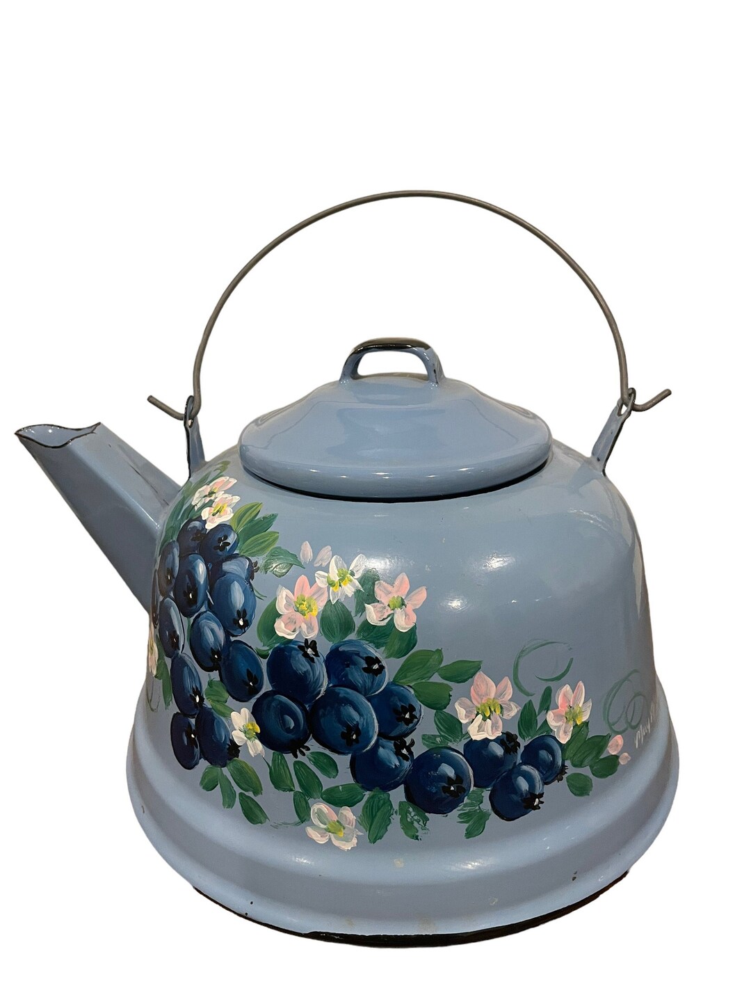 Tole Painted Kettle Signed by Artist, Country Decor, Farmhouse Decor - Etsy