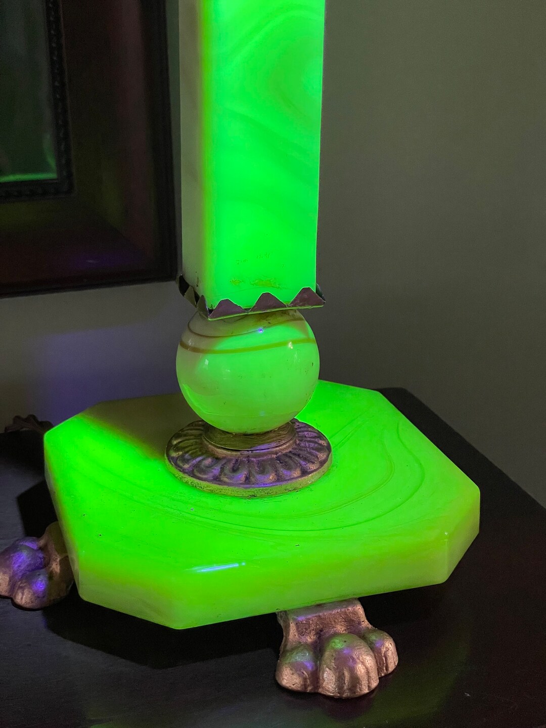 Fantastic Antique Custard Slag Table Lamp Uranium Glass - Etsy