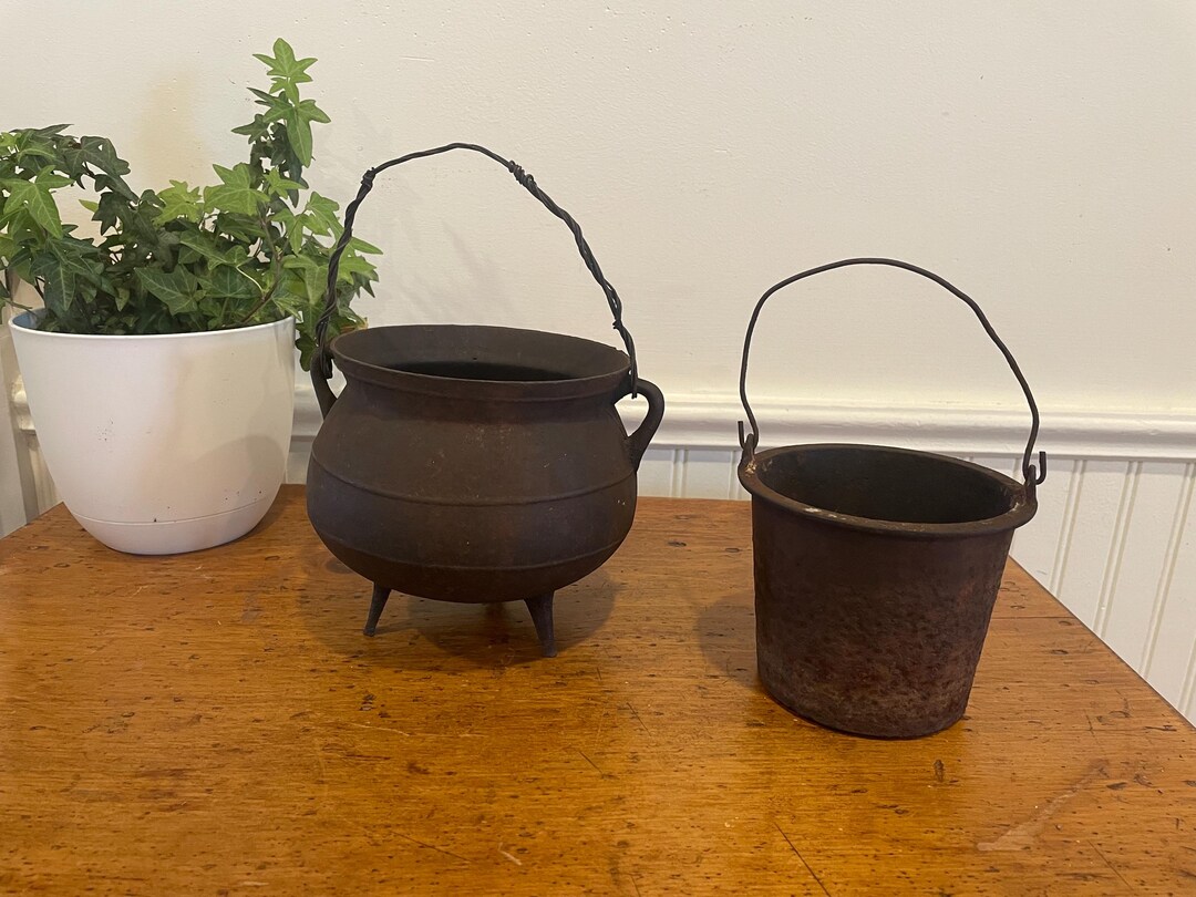 Two Antique 18th Century Unusual Museum Quality Cast Iron Pots. - Etsy