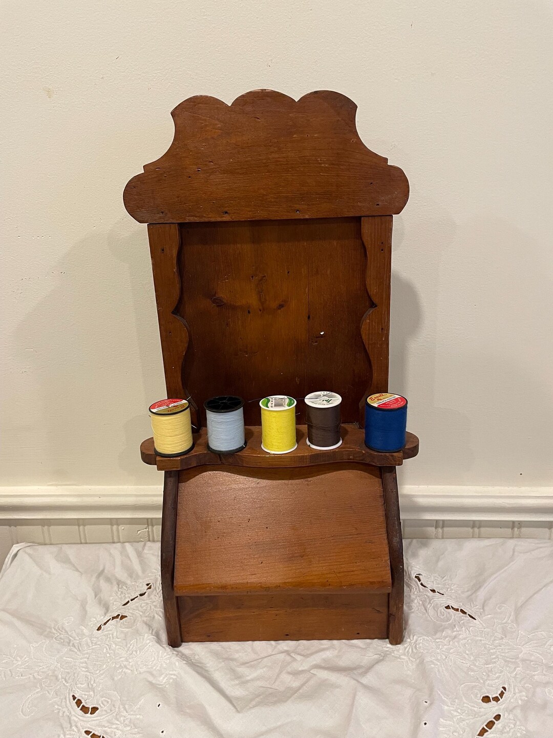 Rustic Antique Refinished Pine Thread Holder. - Etsy
