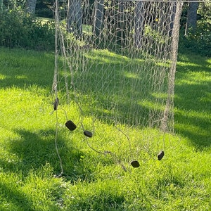 Antique Hand Tied Fishing Net With Wooden Floats Still Attached - Etsy