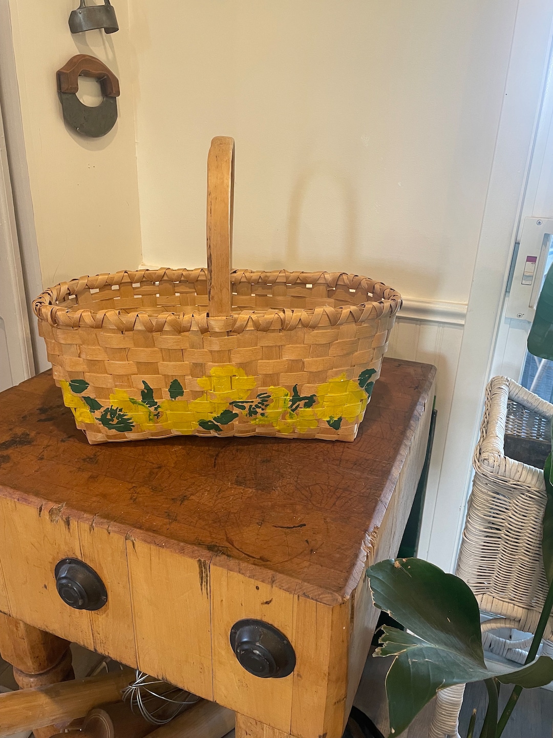 Large Locally Made Native Ash Carrying Basket With Handle. - Etsy