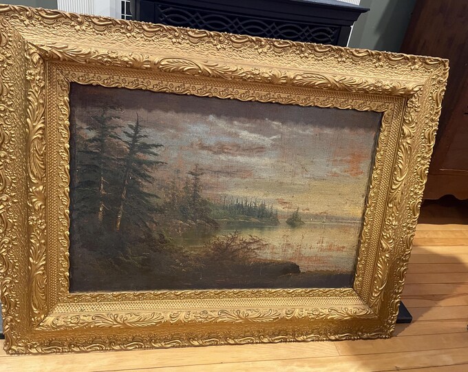 Very Large Antique Picture Frame With Detailed Plaster of Paris Over ...