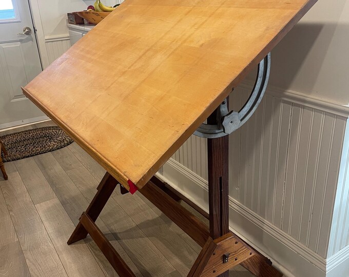 Antique Drafting Table With Pivoting Top and Wonderful Oak Stand - Etsy