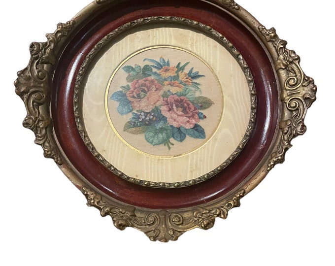 A Truly Unique Frame With Needlepoint in "as Found" Original Condition ...