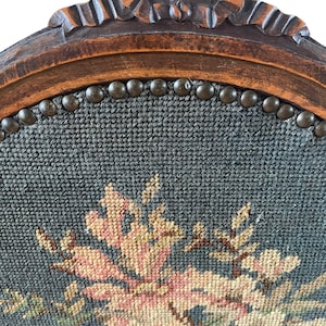 Late 19th Century Carved Walnut Oval Fireplace Screen , Antique Floral ...