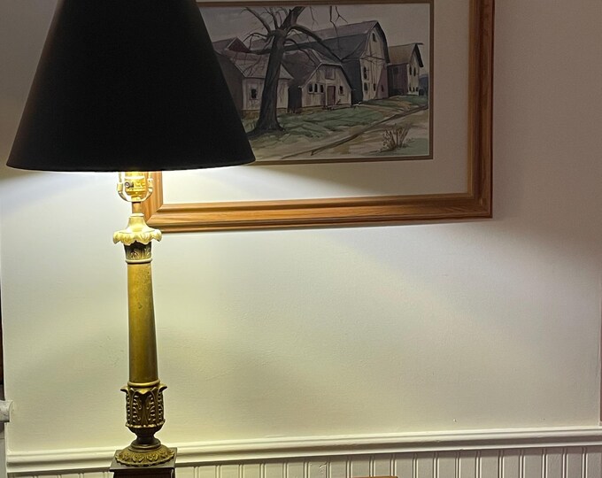 Beautiful Mid Century Column Style Metal Table Lamp. - Etsy