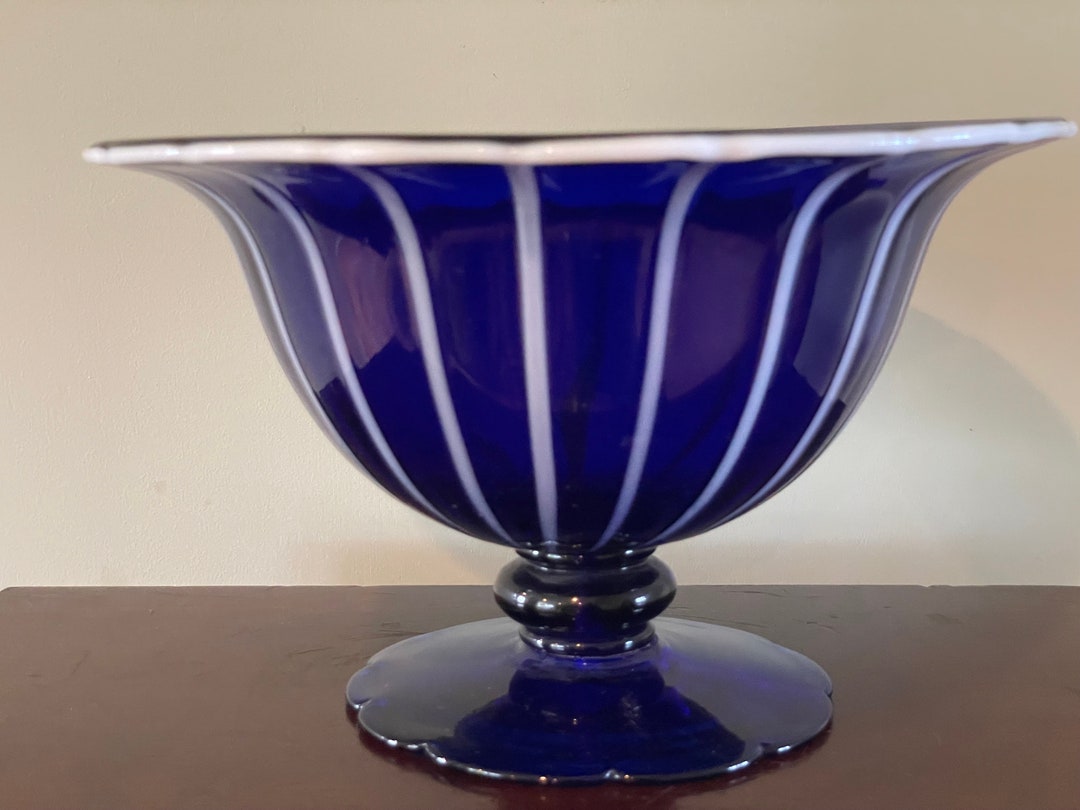 Large Art Nouveau Period Loetz Bowl in Cobalt Blue With - Etsy