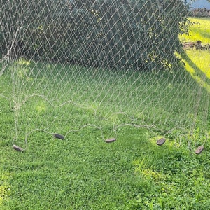 Antique Hand Tied Fishing Net With Wooden Floats Still Attached - Etsy