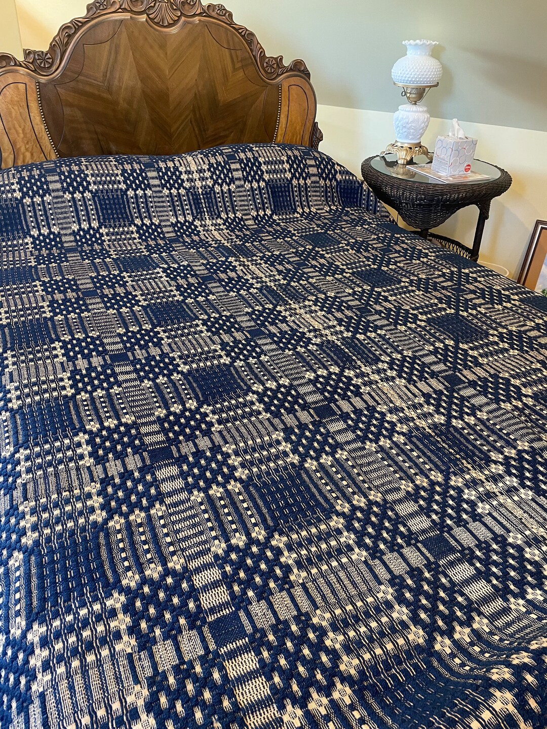 Amazing 19th Century Indigo Blue Overshot Coverlet - Etsy