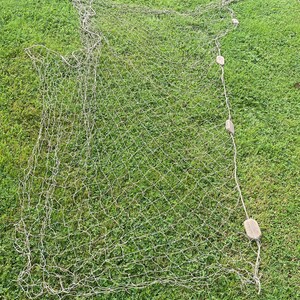 Antique Hand Tied Fishing Net With Wooden Floats Still Attached - Etsy