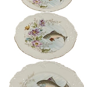 Stunning Antique 1860s Bavarian Porcelain Fish Service. Large Platter ...