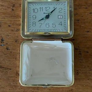 Bulova Travel Alarm Clock With a Luminous Dial and Date Dial in Working ...