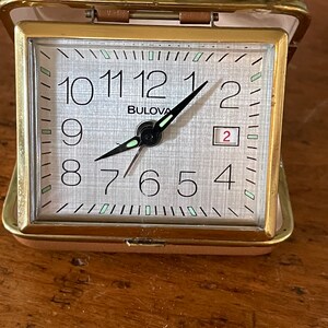 Bulova Travel Alarm Clock With a Luminous Dial and Date Dial in Working ...