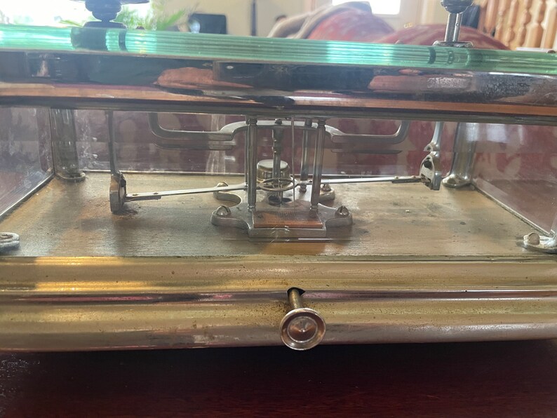 A Beautiful Antique Apothecary Balance Beam Scale in a Glass Case With ...