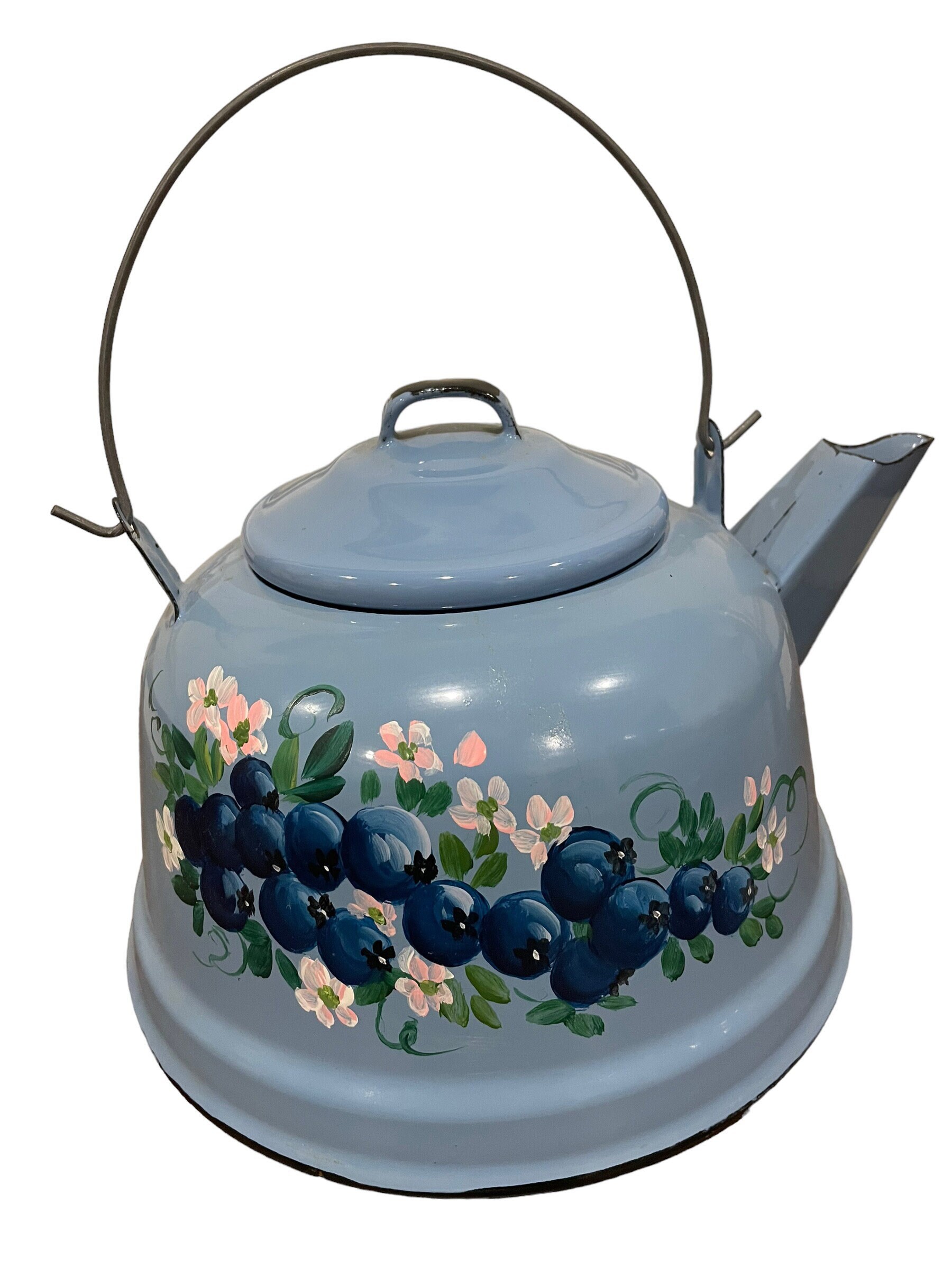 Tole Painted Kettle Signed by Artist, Country Decor, Farmhouse Decor - Etsy