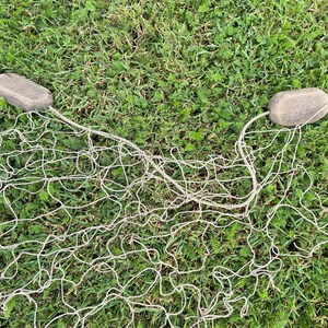 Antique Hand Tied Fishing Net With Wooden Floats Still Attached - Etsy