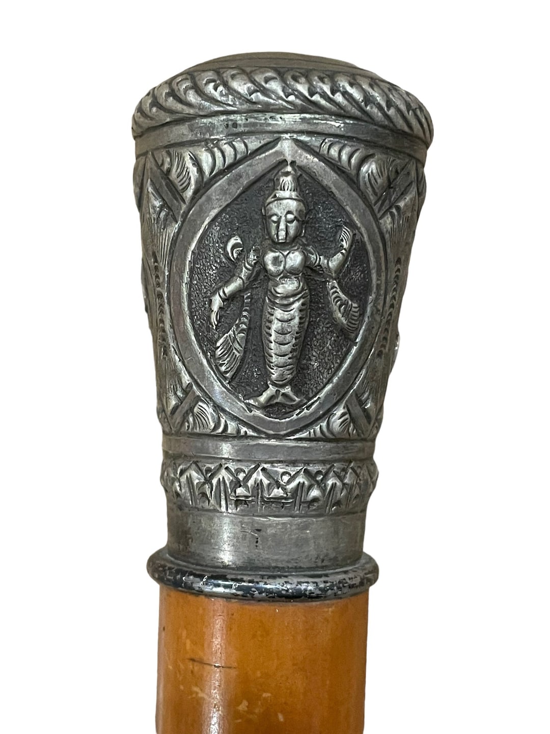 Antique Indian Silver Handled Malacca Walking Stick 36.5 in Length. - Etsy