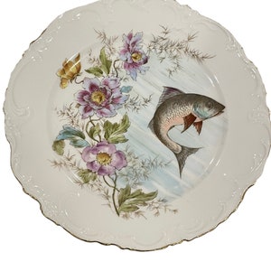 Stunning Antique 1860s Bavarian Porcelain Fish Service. Large Platter ...