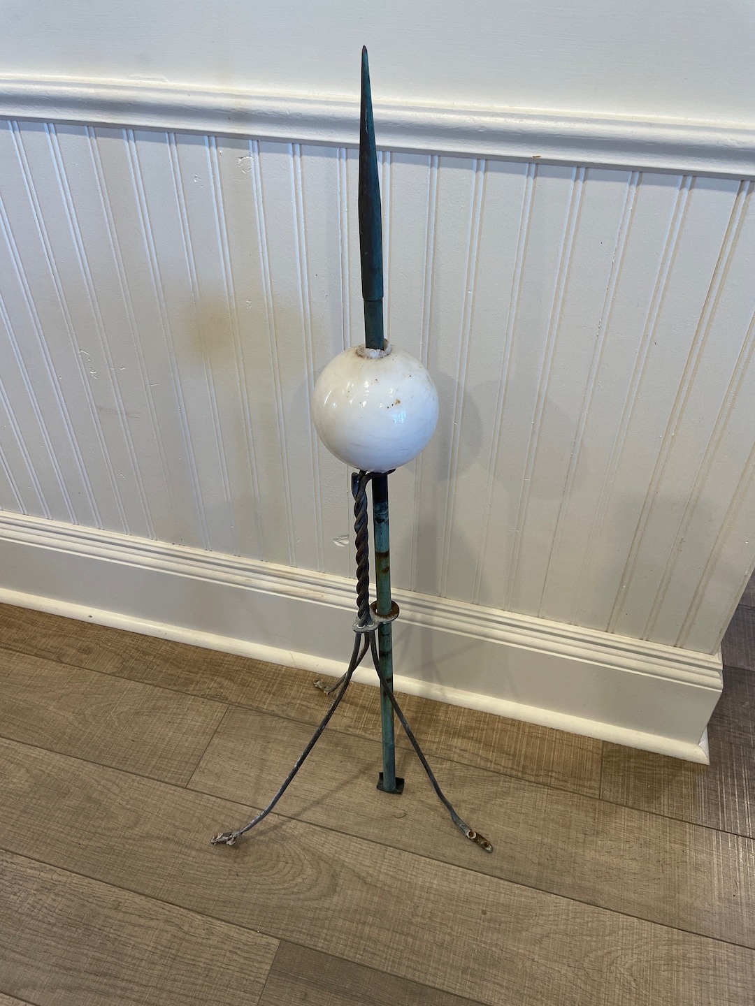 Antique Lightning Rod With White Glass Ball - 19th Century #1 - Etsy