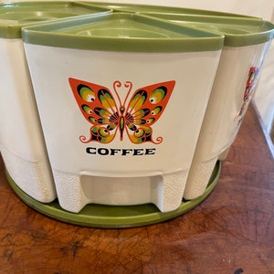 Mid Century 5 Piece 1970s Sears Sterlite Kitchen Canisters With Lazy ...