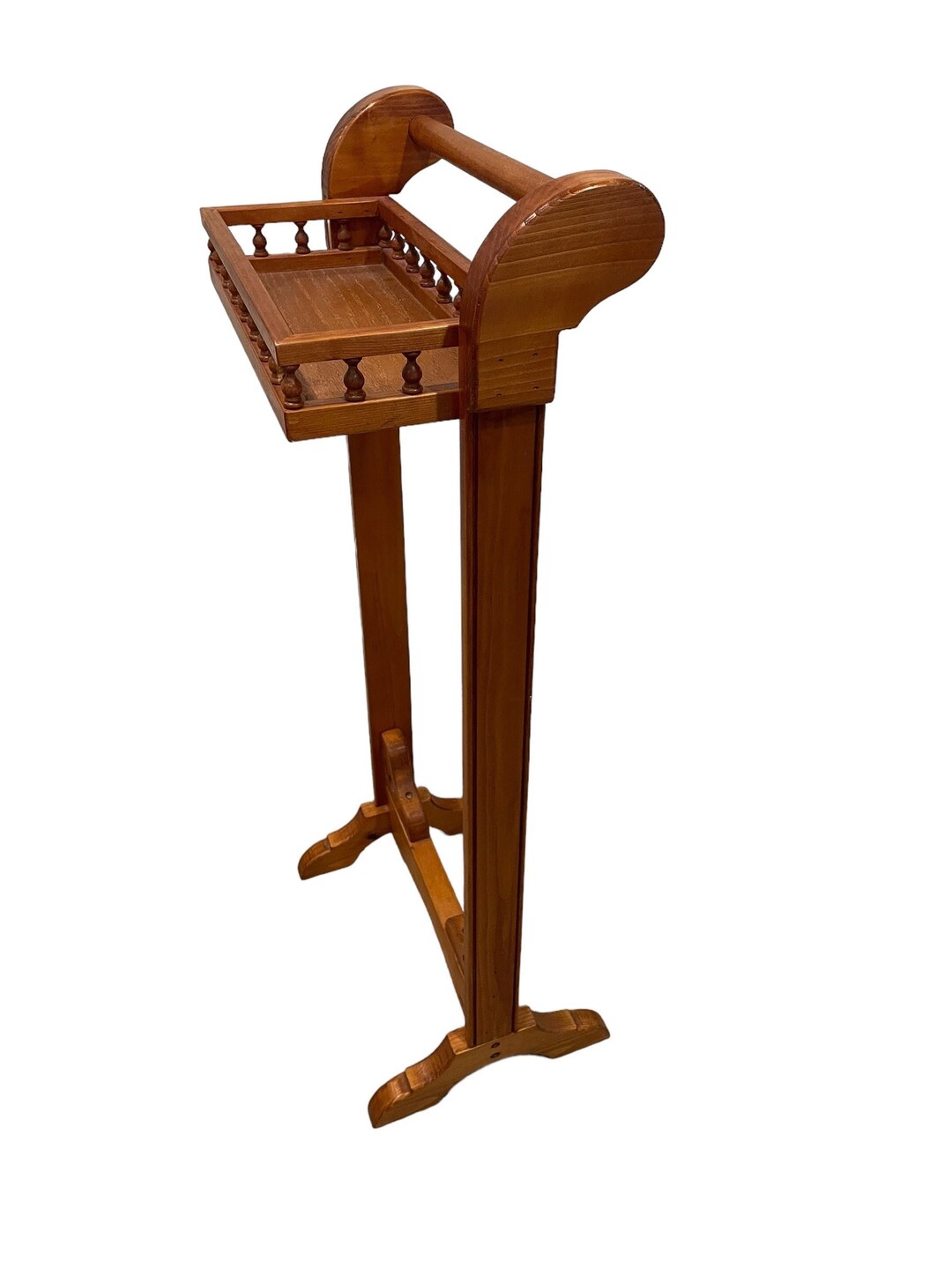 Hand Made Wooden Valet Stand Gentlemen's Clothing Rack Stand Valet Late ...