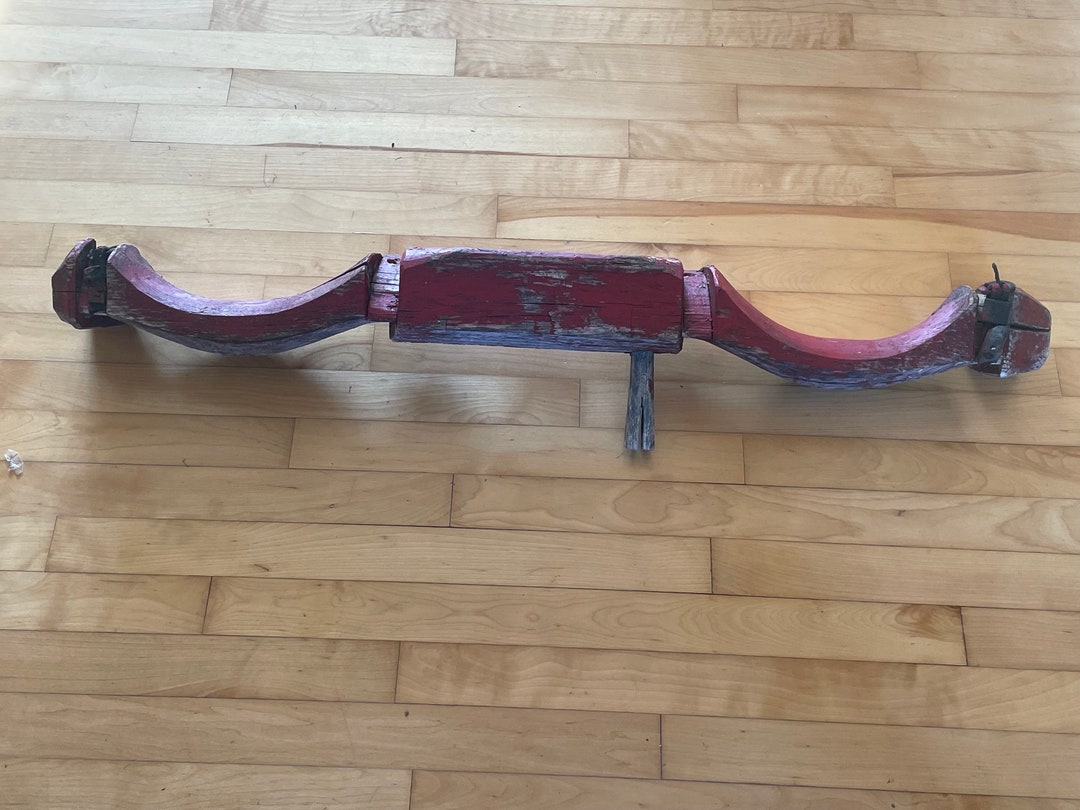 A Nice Antique Nova Scotian Double Oxen Yoke in Untouched Old Red ...