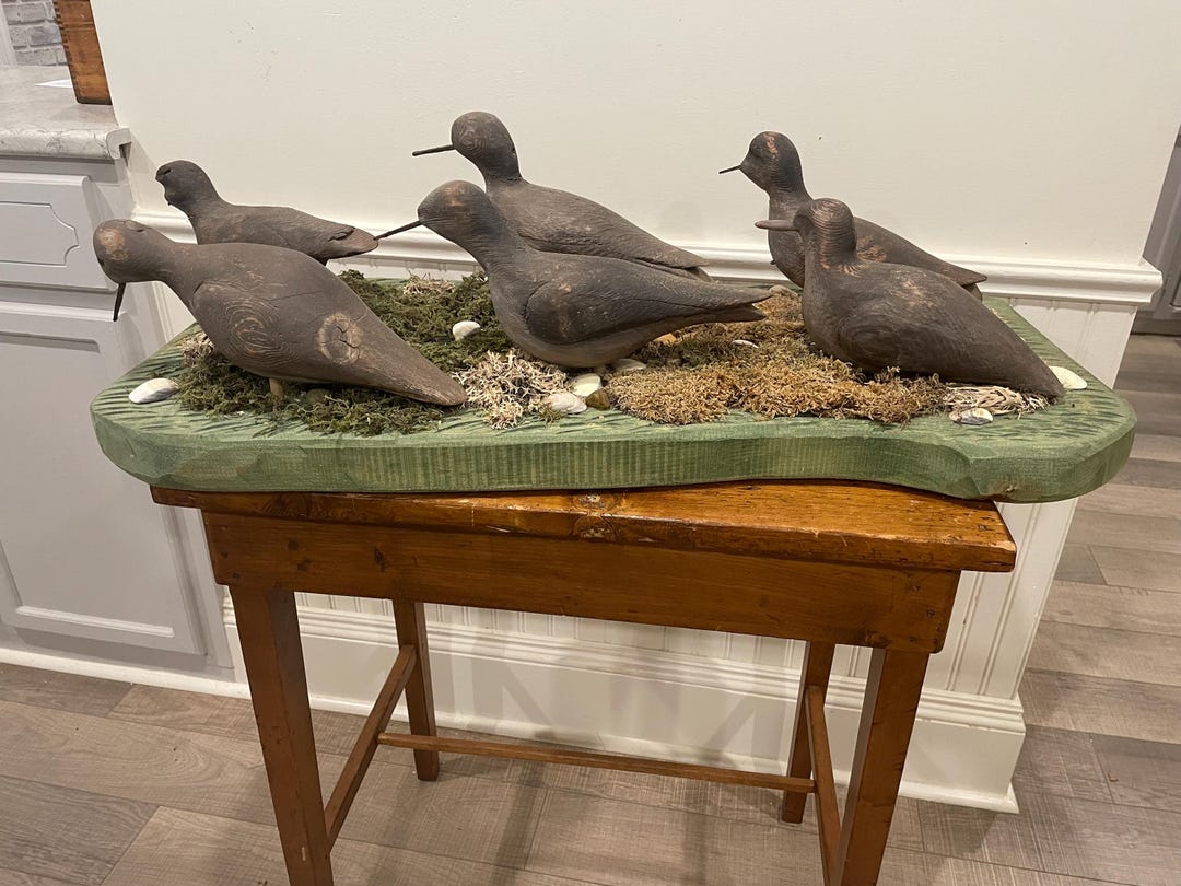 A Wonderfully Hand Carved Covey of 6 Hungarian Partridge Wooden Decoys ...