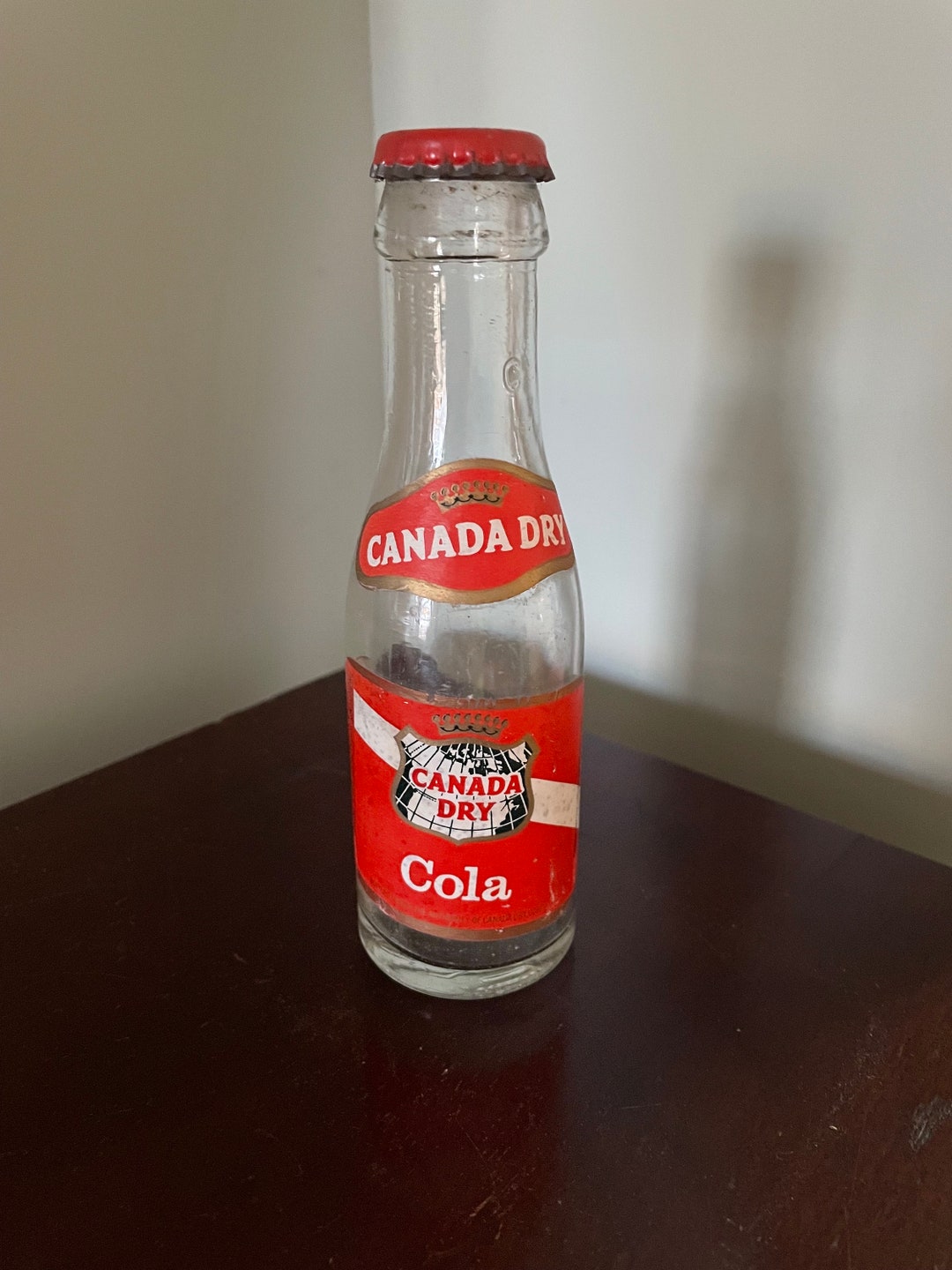 Rare Vintage Canada Dry Cola 5 Oz Red Paper Label Glass Drink Bottle ...