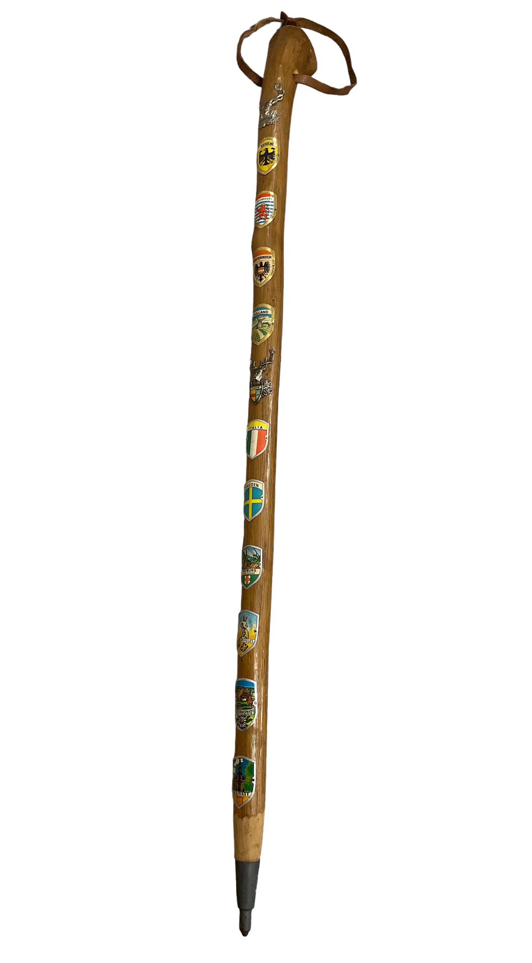 Mid 20th Century German/european Walking Stick With Interesting Metal ...