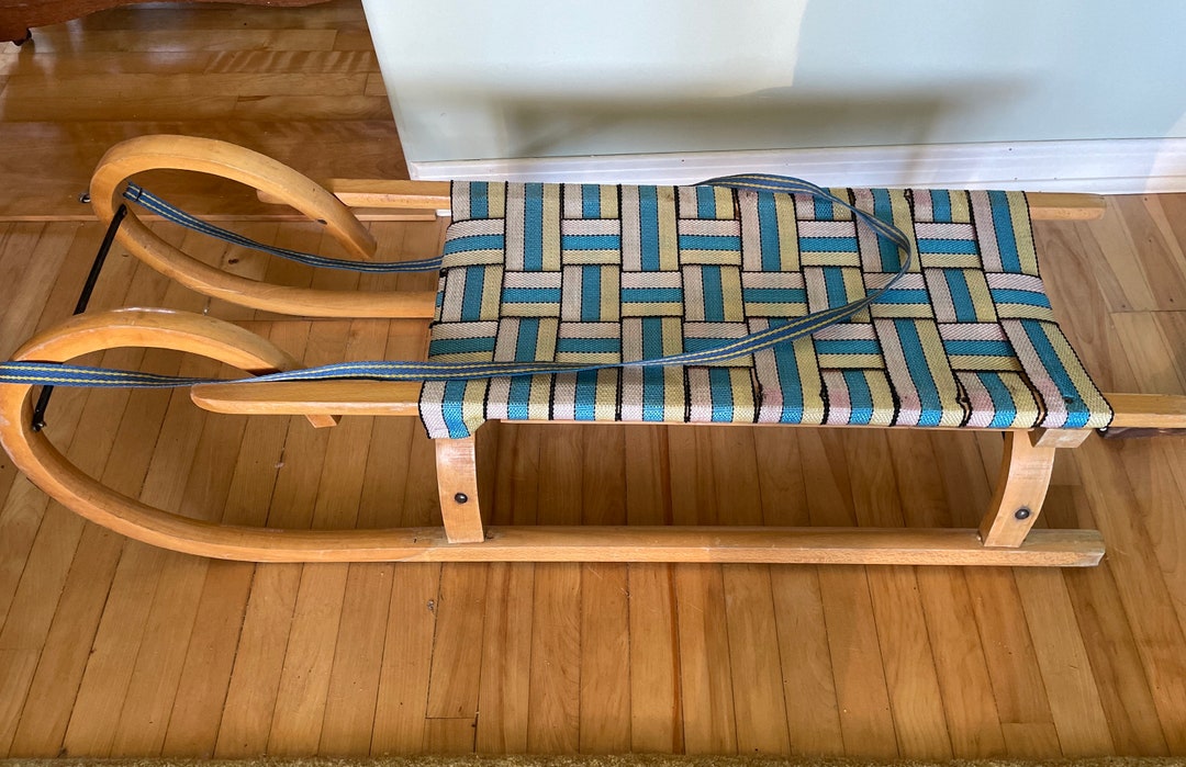 Vintage Handmade Sleigh With Woven Seat From Switzerland - Etsy