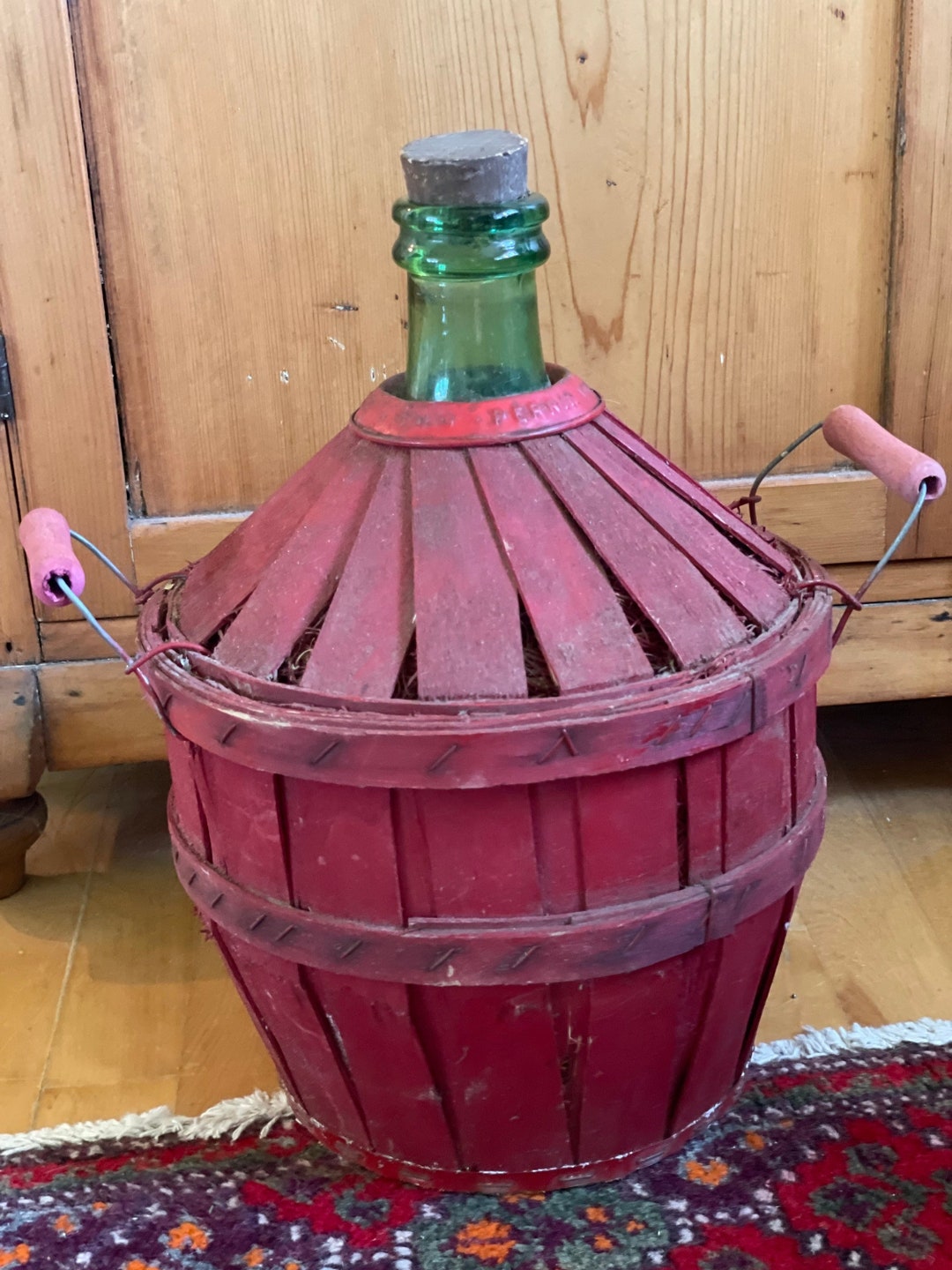 Antique French Demijohn With Handles - Perrin & Fils - Etsy