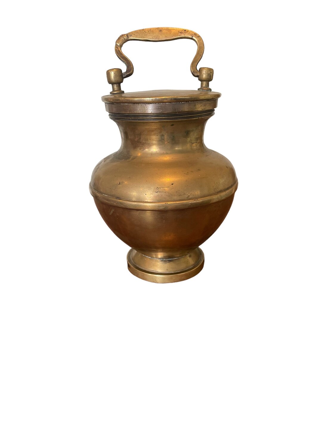 Rare, 19th Century Antique Rail Kooja, Solid Brass Water Vessel/urn ...