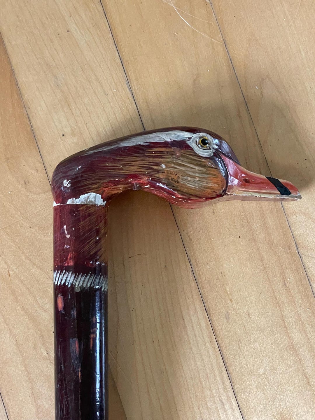 A Nice Hand Carved Duck Head Walking Cane in Good Vintage Condition ...