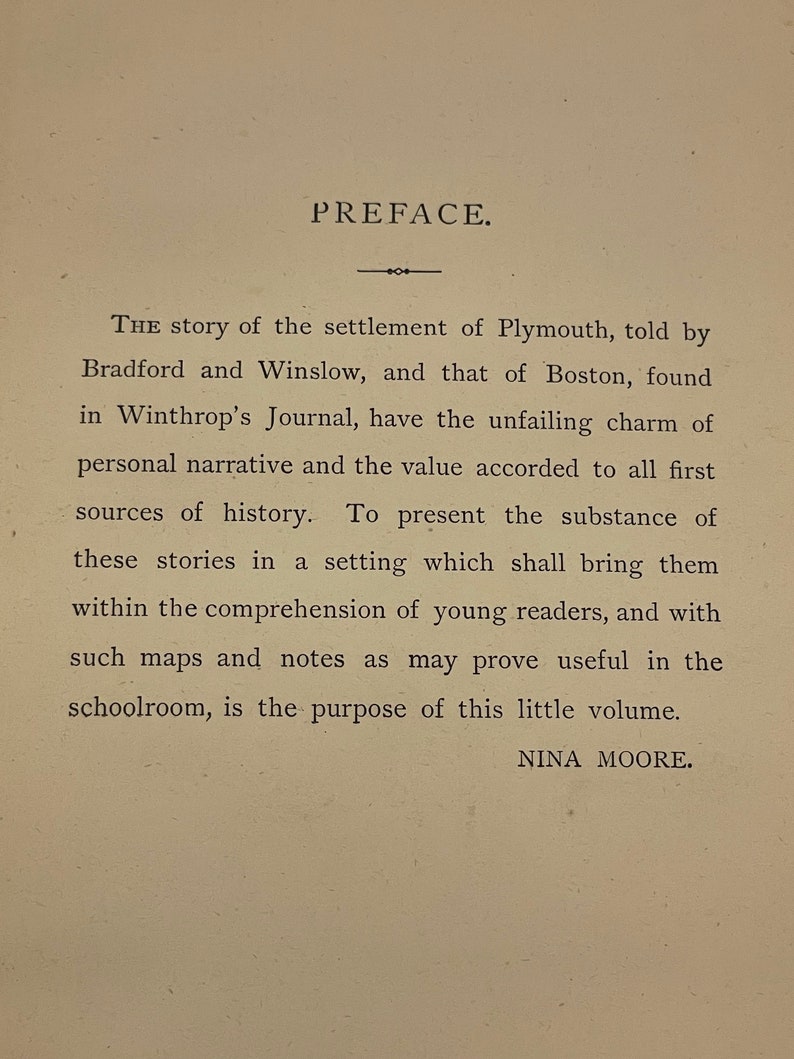 A Rare Antique Book Titled Pilgrims and Puritans by Nina Moore First ...