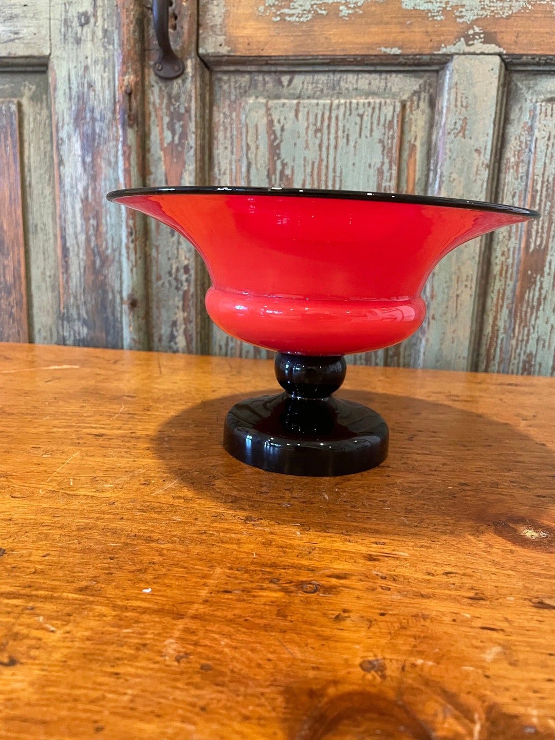 Loetz Tango Glass Pedestal Bowl - Etsy