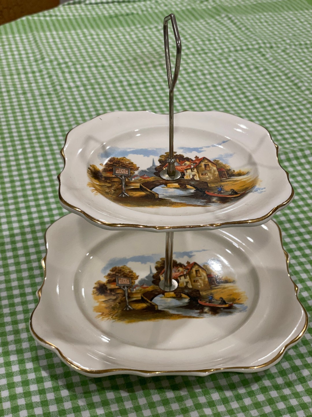 An Attractive Two Tier Cake Plate Made by Sandland Ware of Lancaster ...